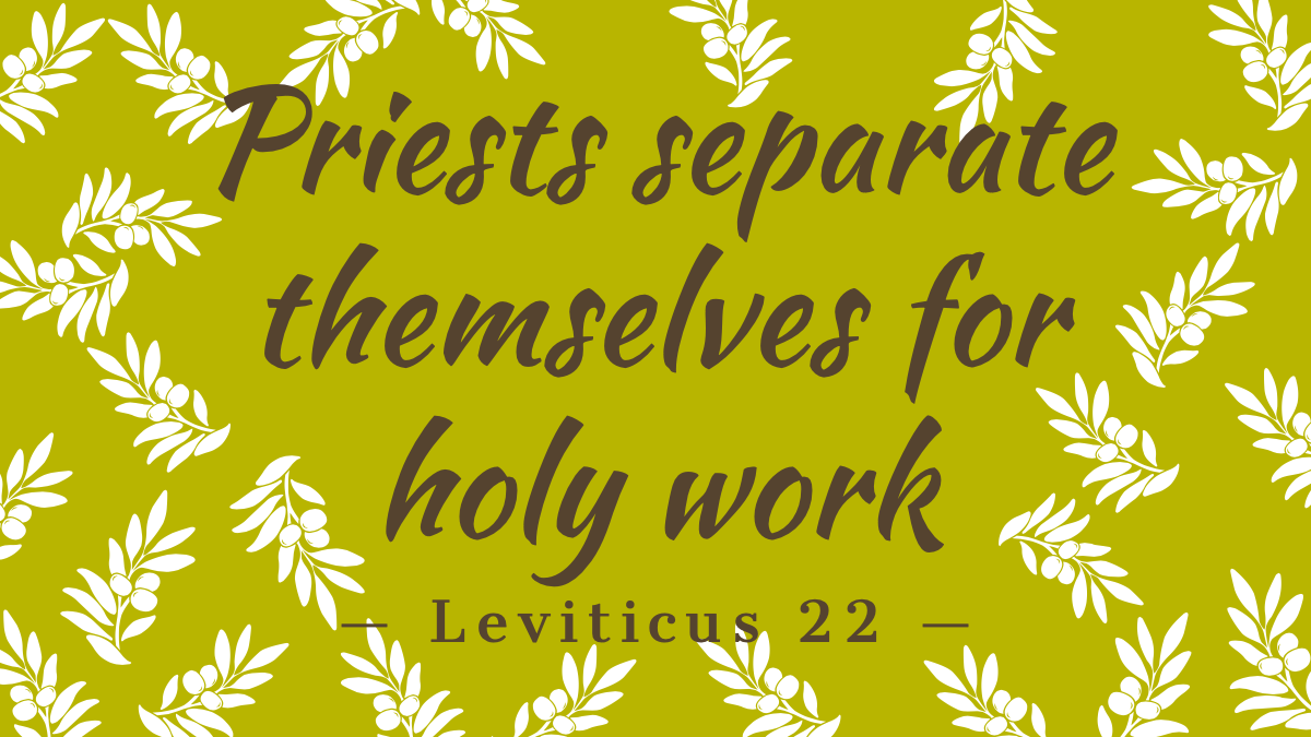 Priests separate themselves for holy work (Leviticus 22) – Hallel ...